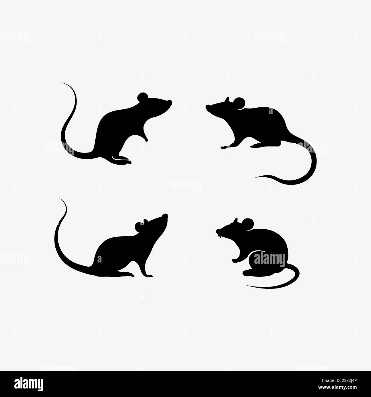 Flat character illustration mouse Black and White Stock Photos & Images ...