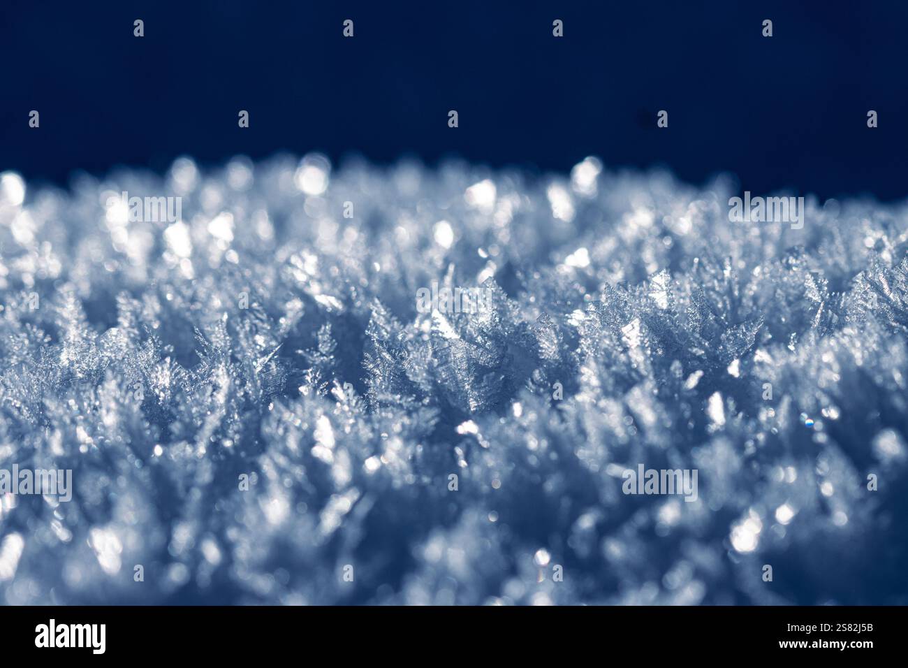 Wintry, Macro photography of tiny, delicate ice crystals locked in ...