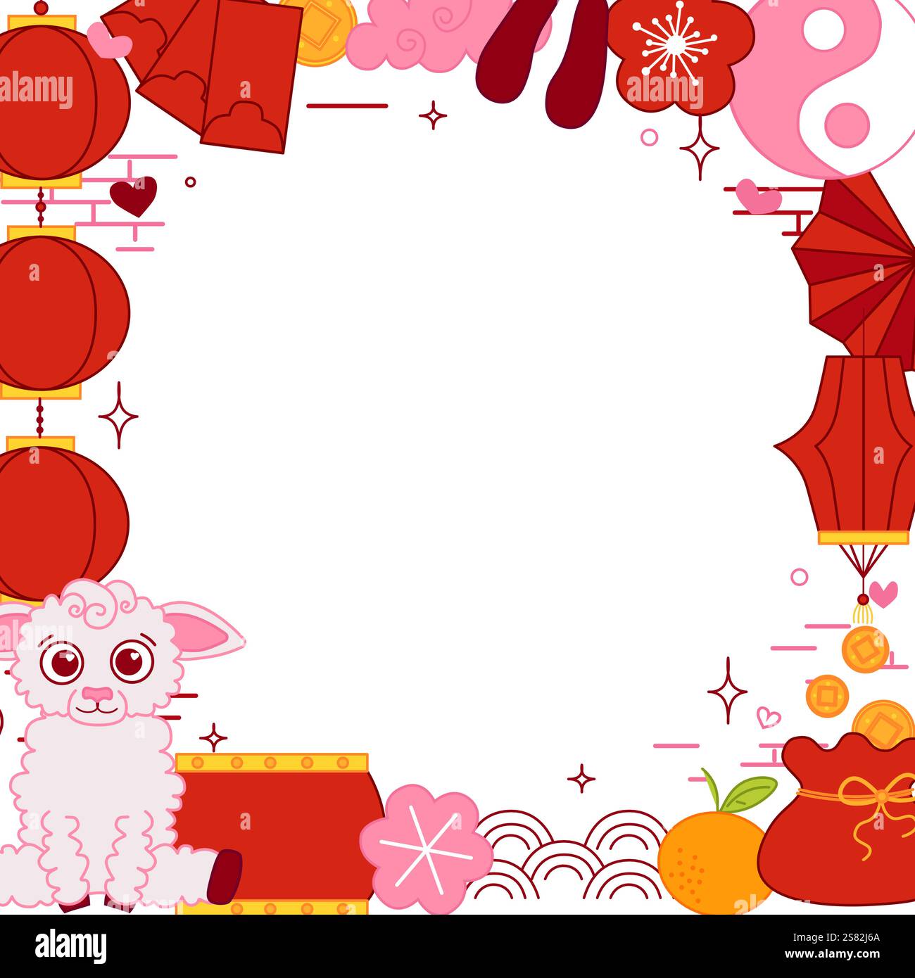 Red ornamental line Cut Out Stock Images & Pictures - Alamy