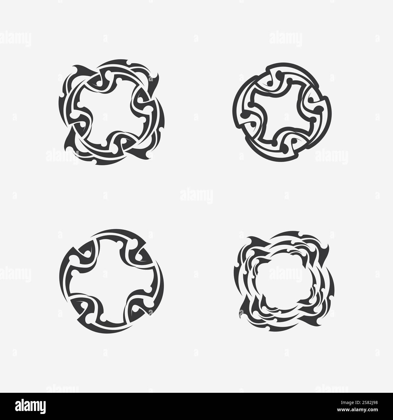 black tribal vector logo design icon and sign tribal Stock Vector Image ...