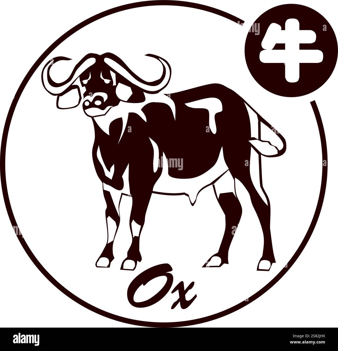 Buffalo Chinese Zodiac Sign Stock Vector Image & Art - Alamy