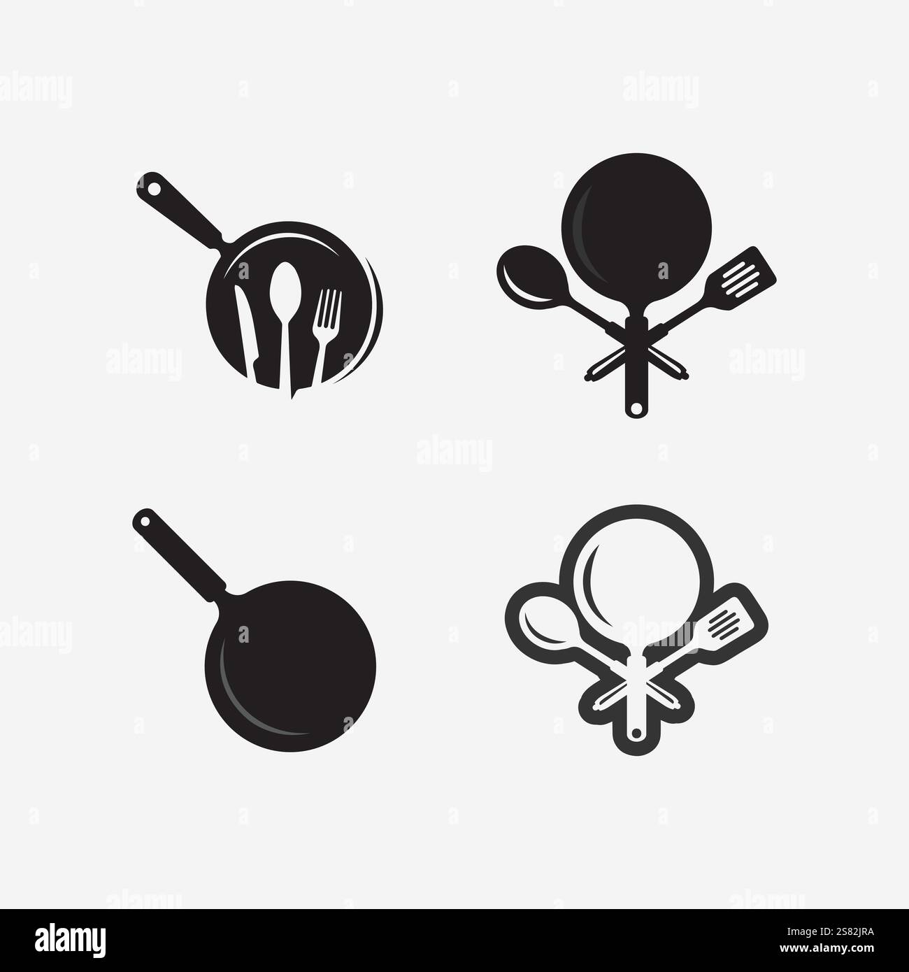 KITCHEN AND CHEF LOGO FOOD ICON RESTO AND CAFE DESIGN VECTOR Stock ...