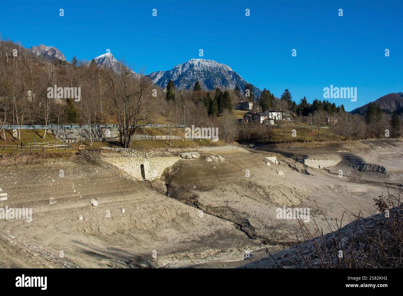 Lago di Barcis - Barcis artificial lake drained of water for ...