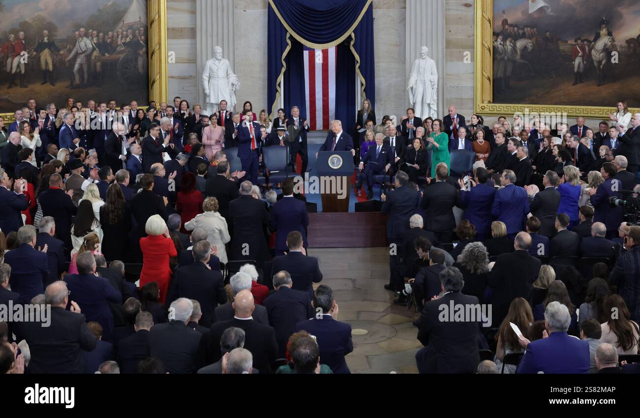 Washington, Dc, USA. 20th Jan, 2025. Attendees applaud U.S. President ...