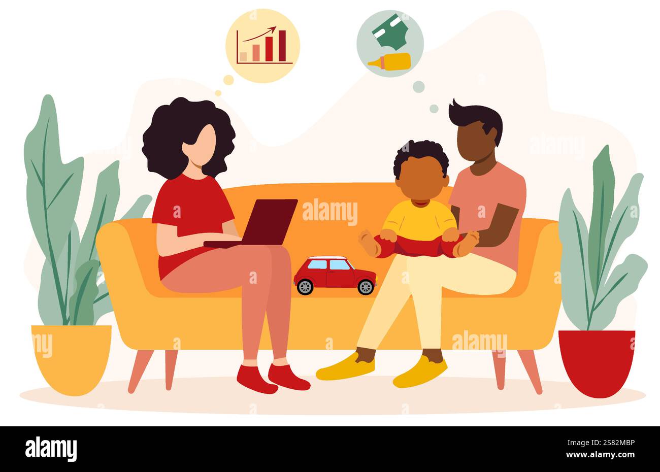 Family discussion in a living room Cut Out Stock Images & Pictures - Alamy