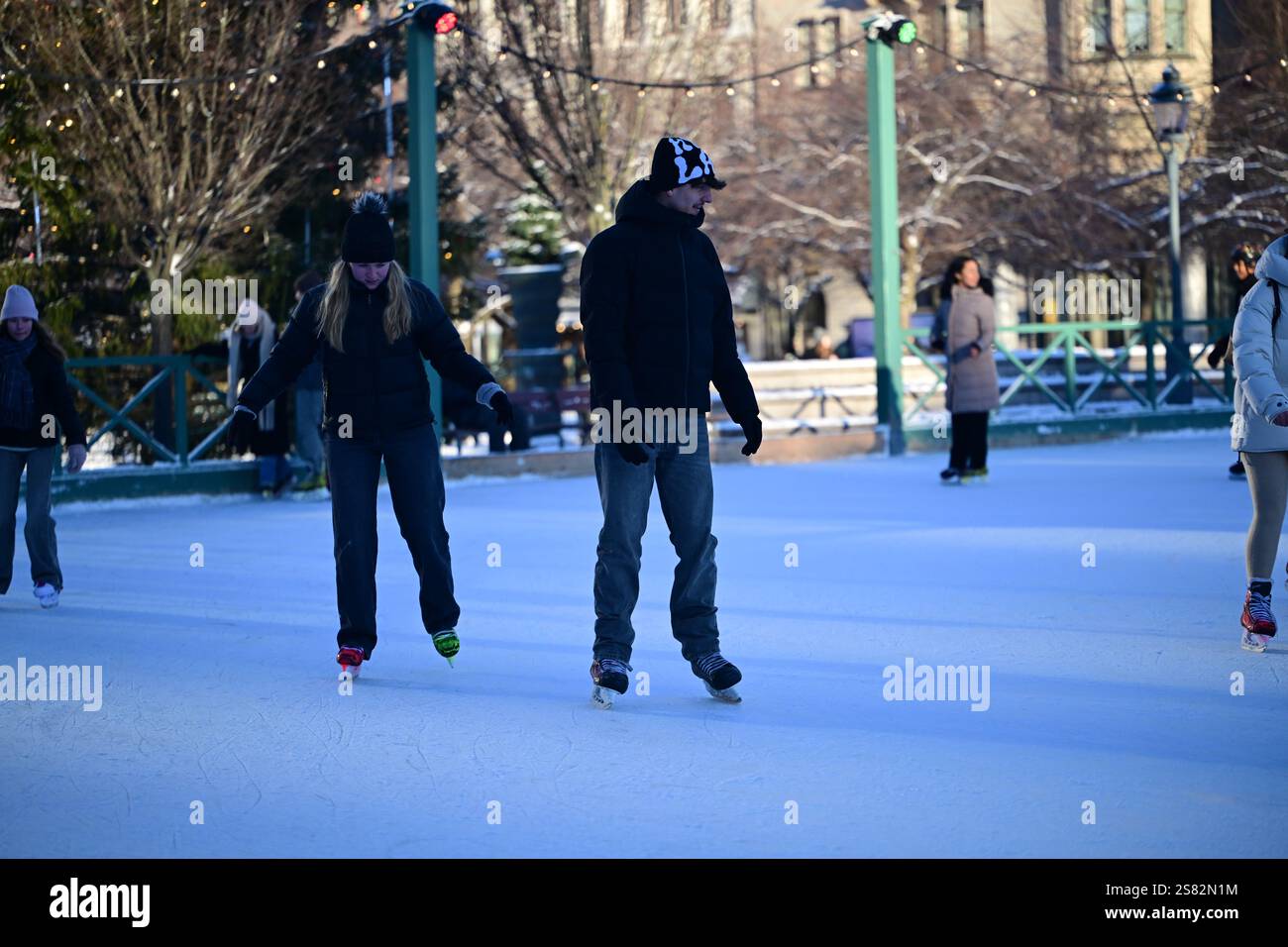 Stockholm, Uppland, Sweden. January 2 2025. Ice skating rink in The ...