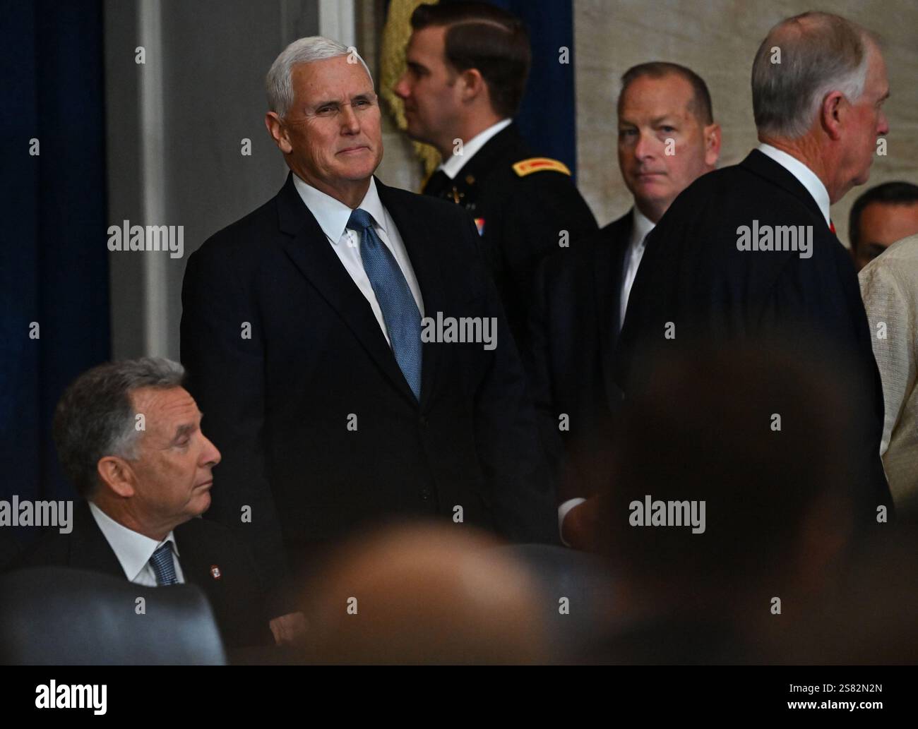 WASHINGTON, DC - JANUARY 20: Former vice president Mike Pence arrives at the 60th inaugural ...