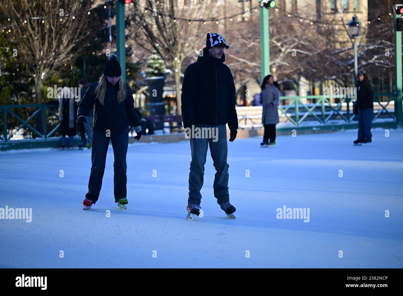 Stockholm, Uppland, Sweden. January 2 2025. Ice skating rink in The ...
