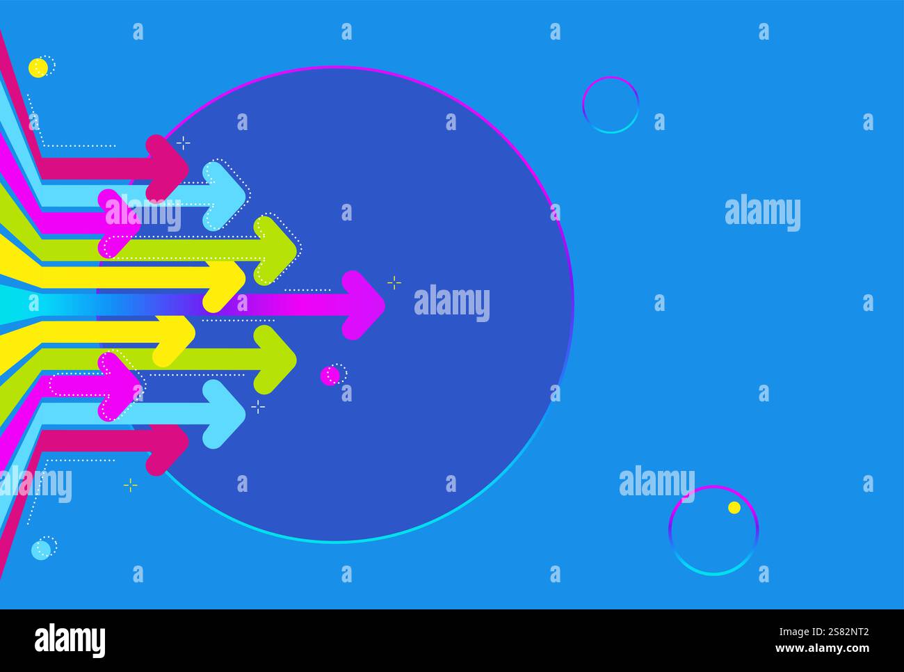 Abstract financial background with rainbow arrows. Concept of moving forward and success Stock ...