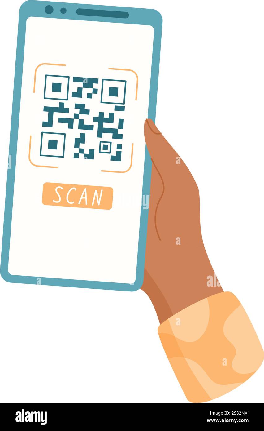 Using phone scan qr code Stock Vector Images - Alamy