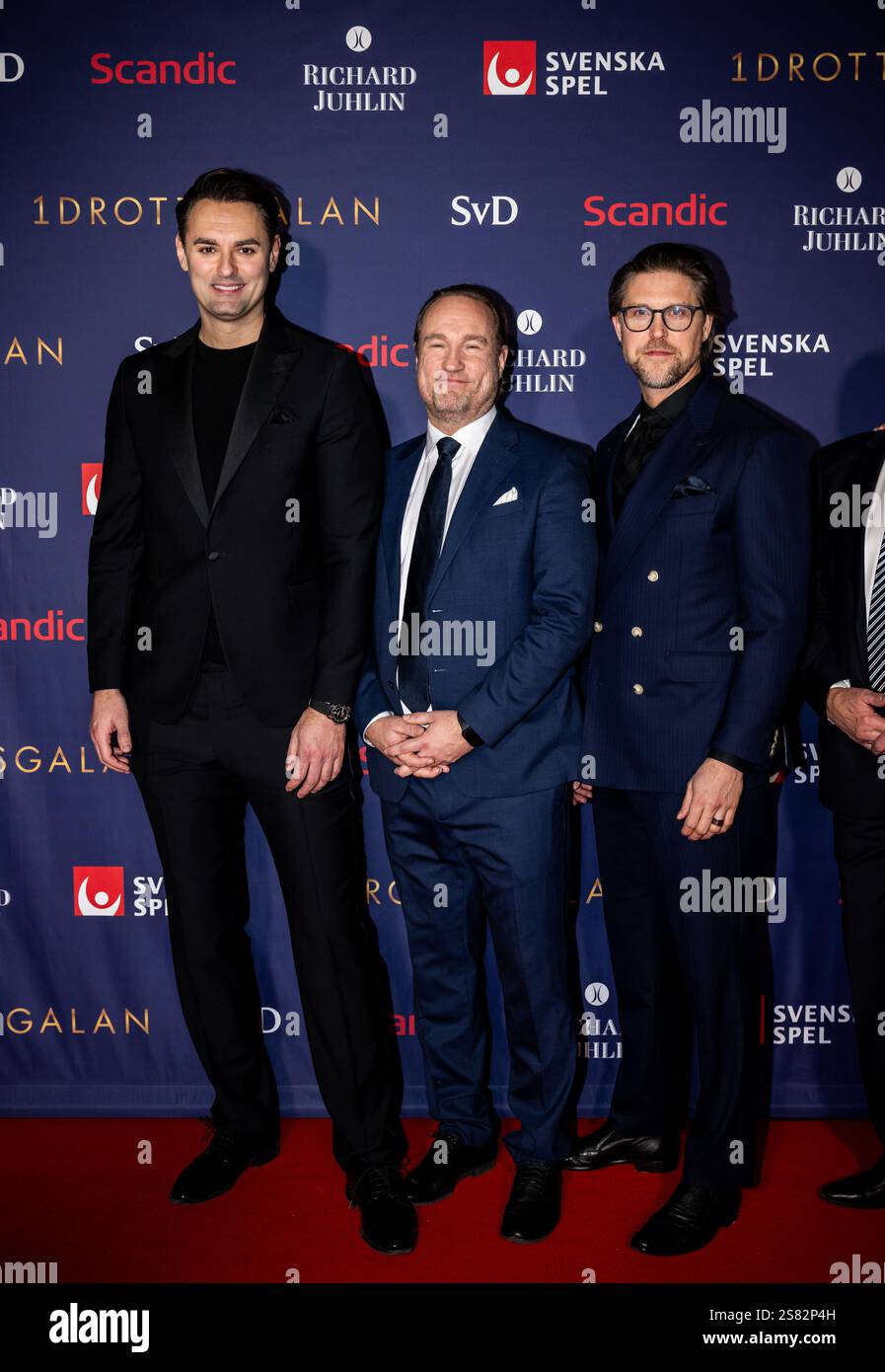 Stockholm, Sverige. 20th Jan, 2025. 250120 Dusan Umi?evi?, Chris Härenstam och Jonas Andersson ...