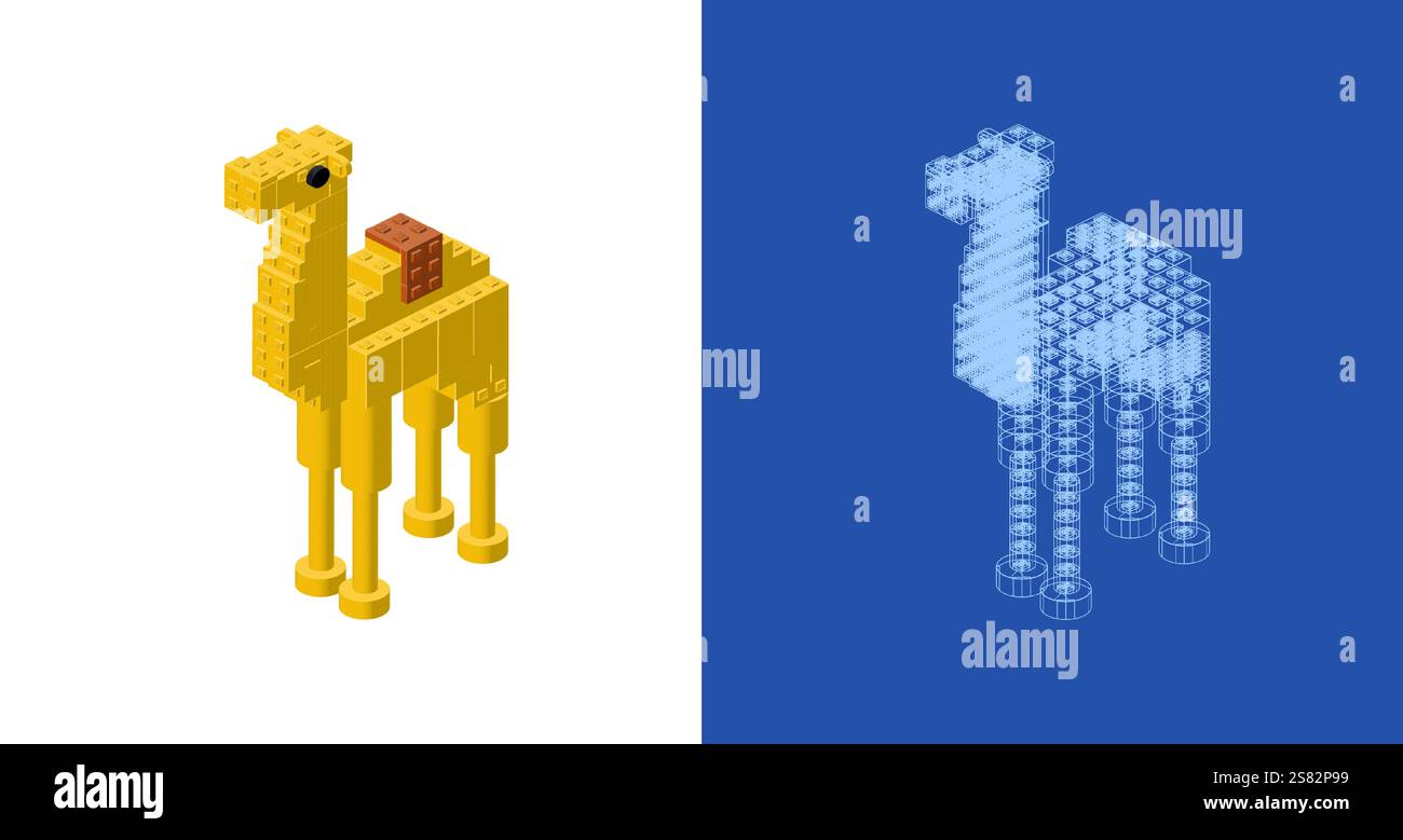 Camel blueprint project idea and implementation. Vector illustration ...