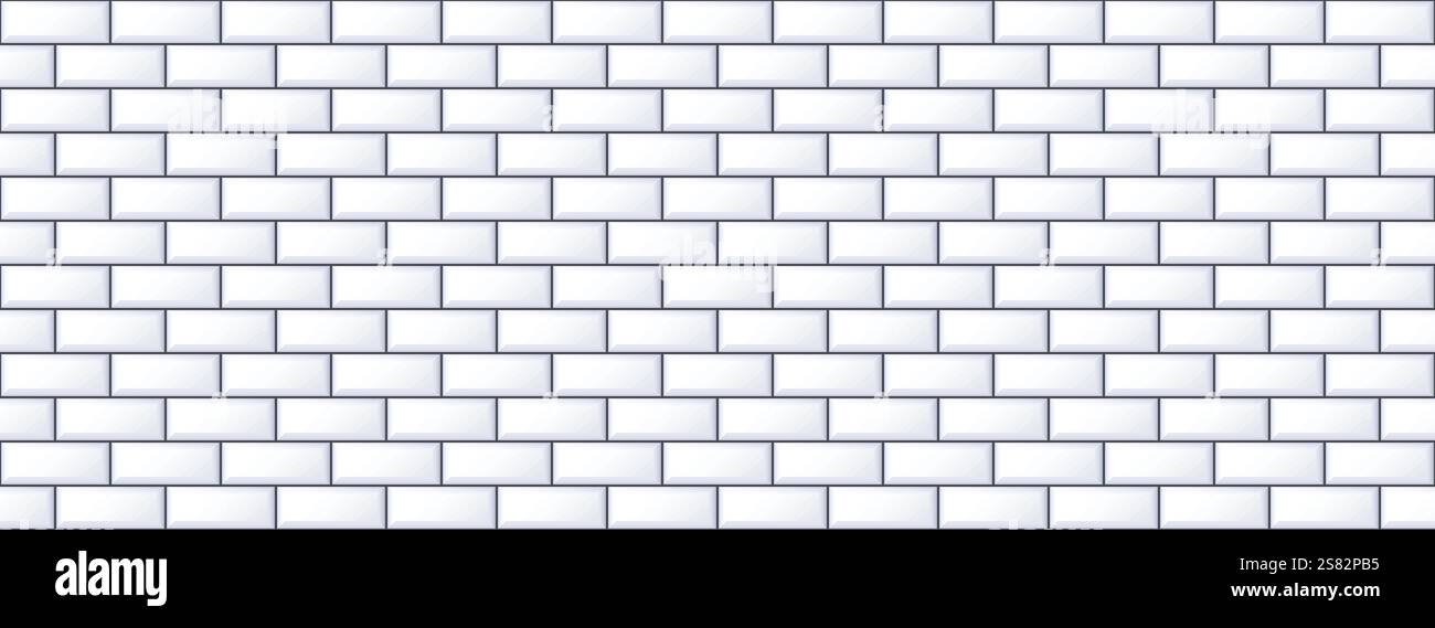 Seamless white tile pattern. Rectangle ceramic tiled texture for ...