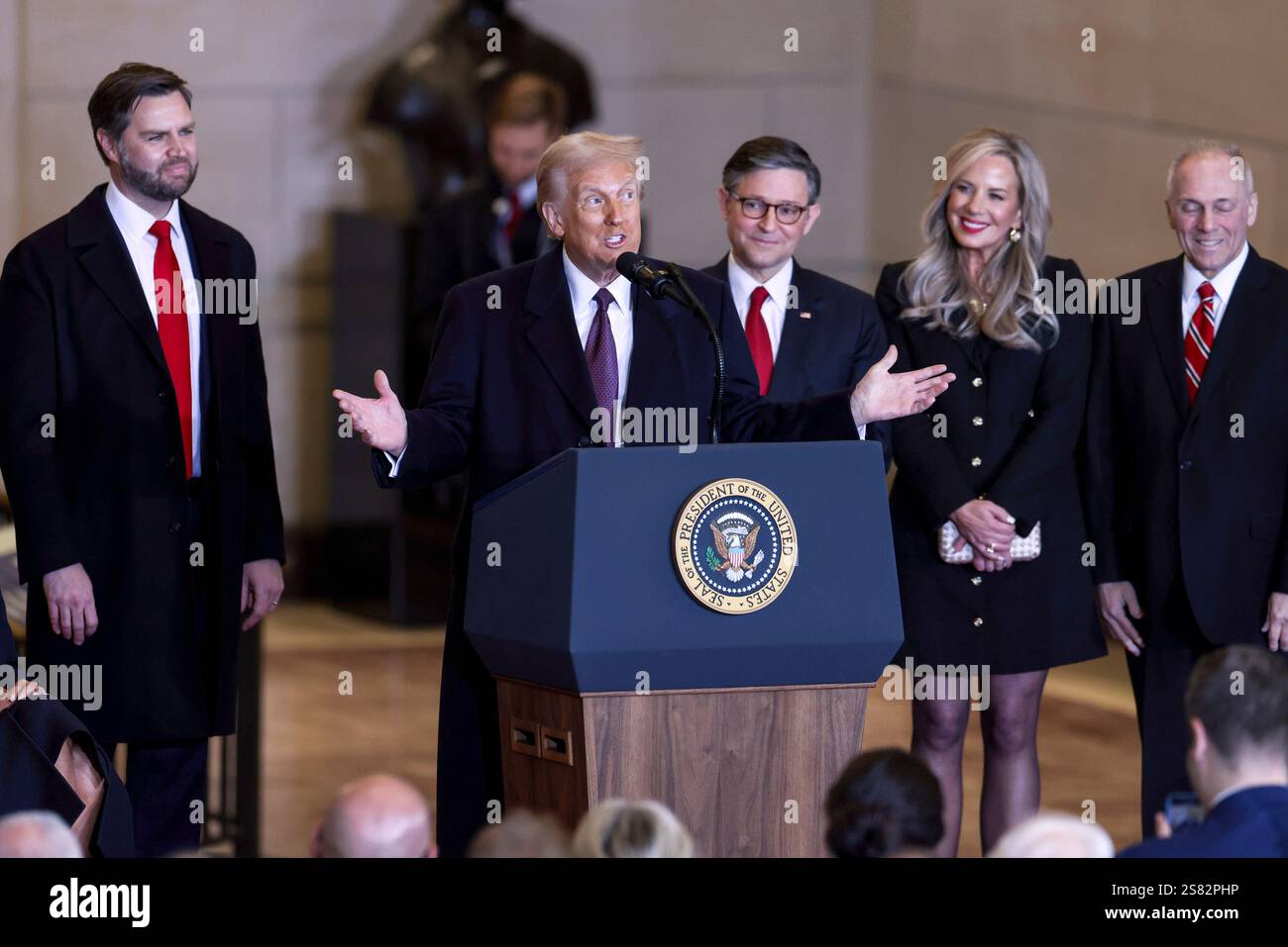 President Donald Trump speaks from Emancipation Hall as Vice President ...