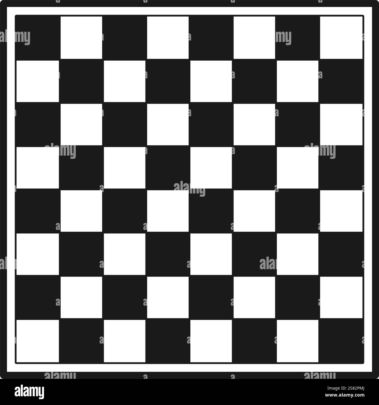 Overhead view of a checkerboard or chequerboard for a game of checkers ...