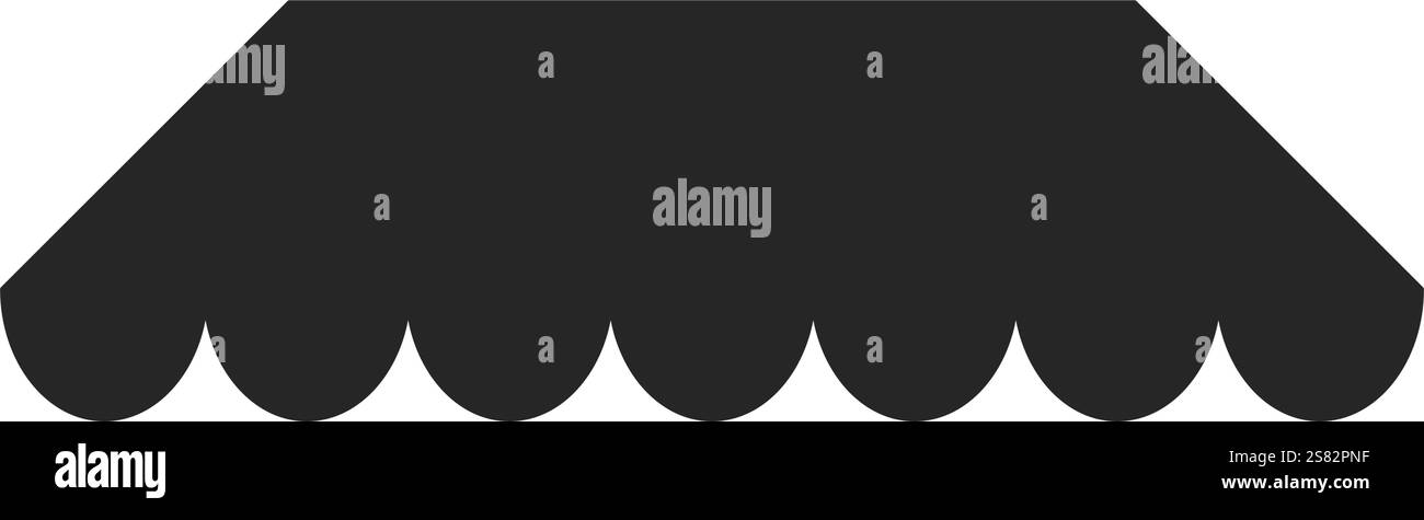 Black fill storefront awning for building facade in vector Stock Vector ...