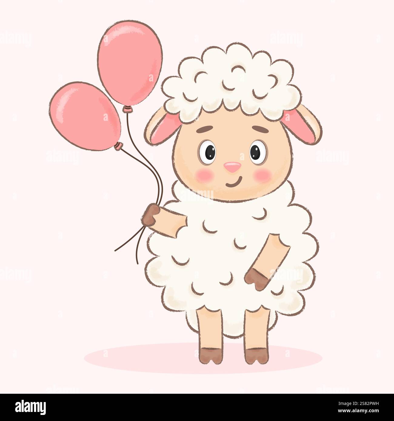 Cute sheep with balls Stock Vector Image & Art - Alamy
