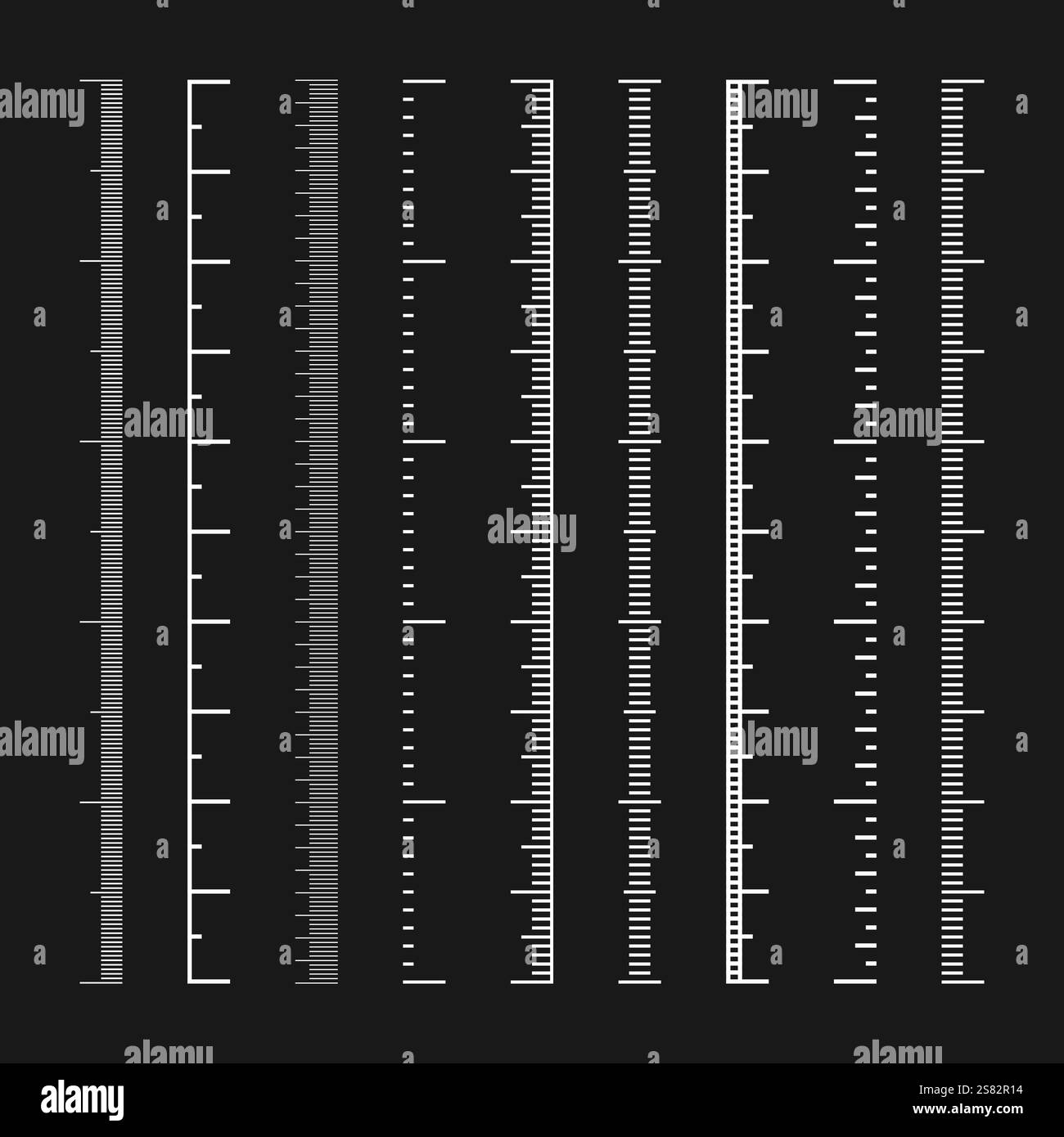 Vertical measurement scales with divisions. Realistic scale for ...