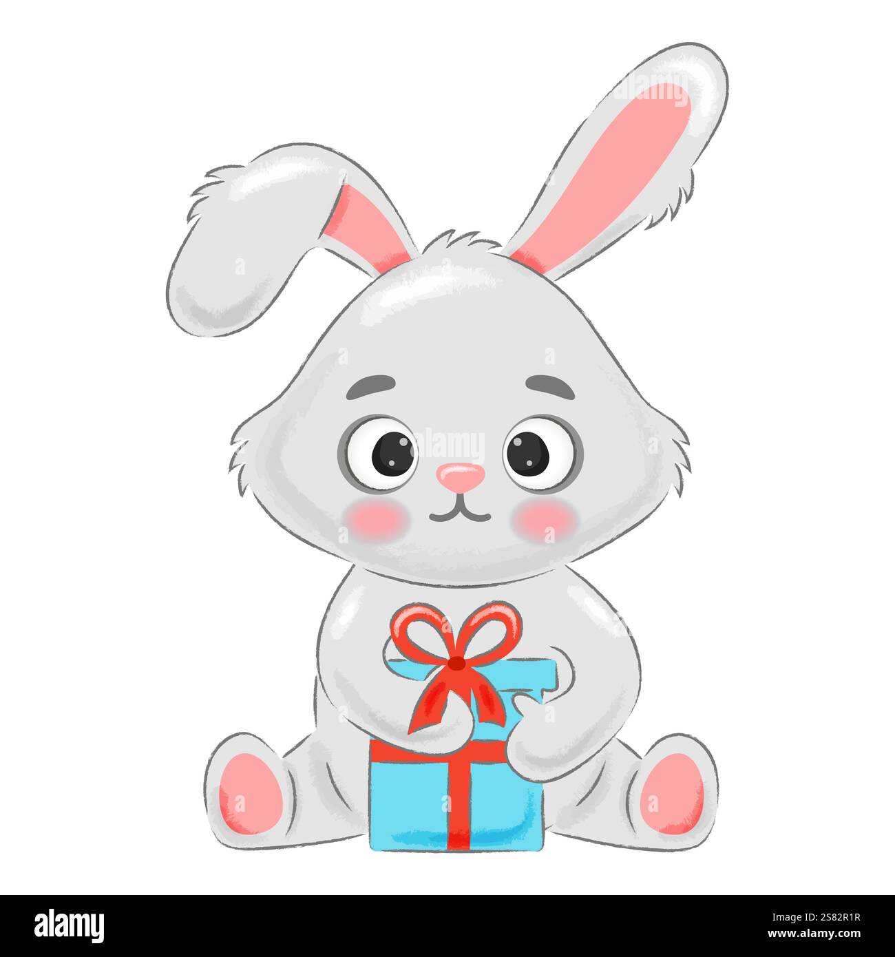 Funny white rabbit gift Stock Vector Images - Alamy