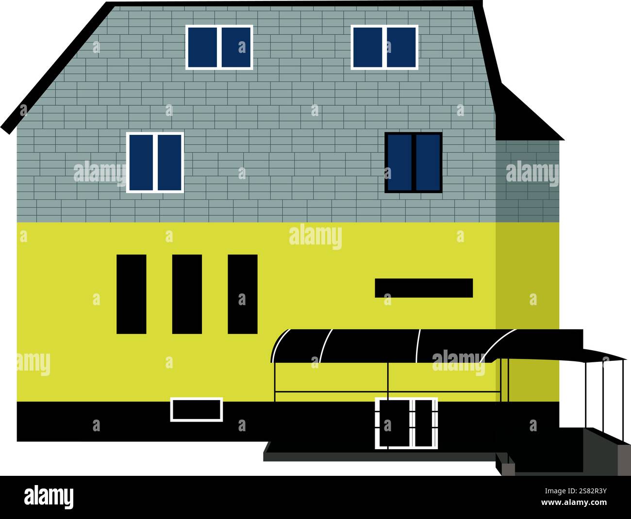 European buildings. Modern architecture style. Cute colorful brick ...