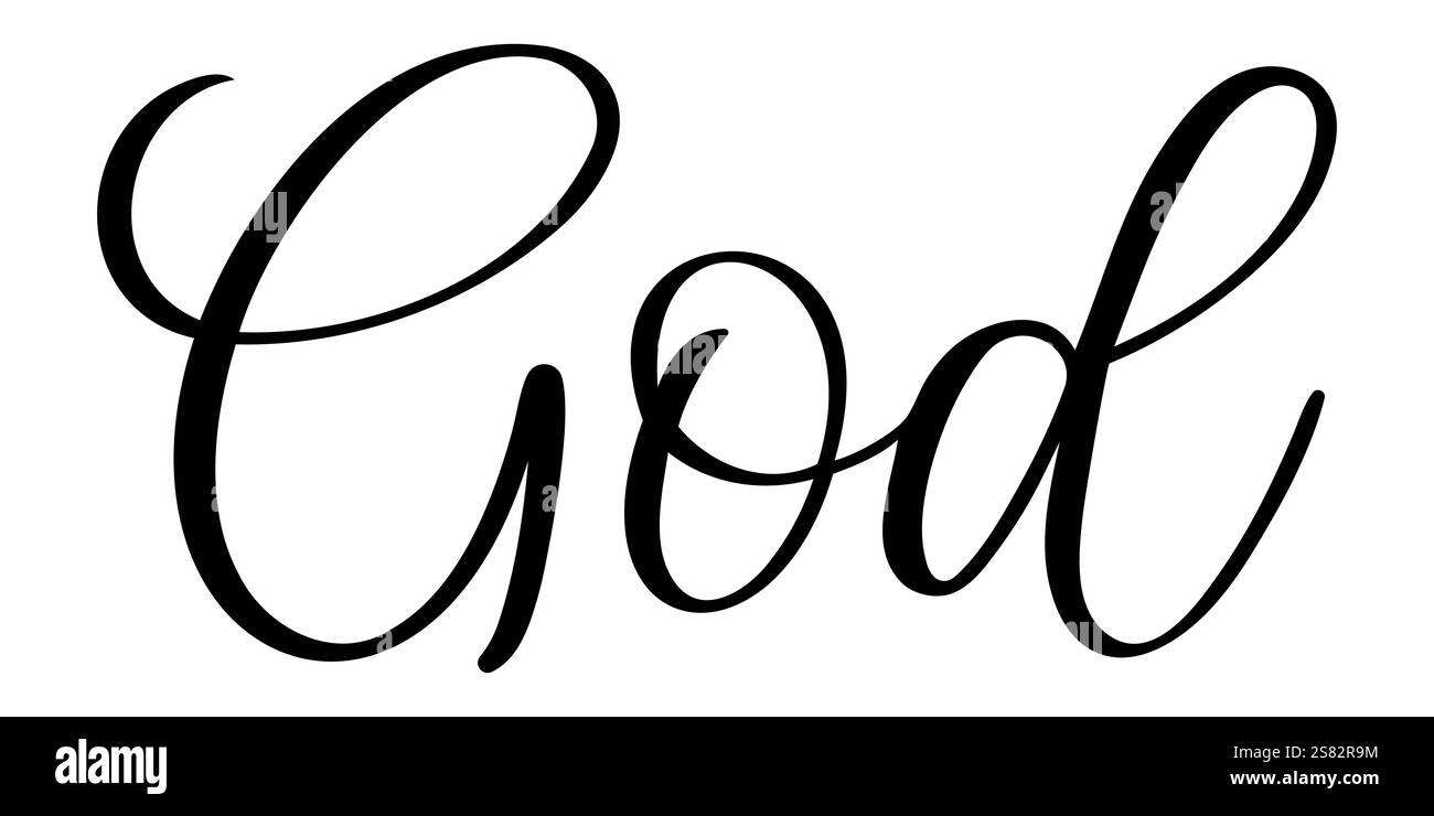calligraphic inscription - God on white background Stock Vector Image ...