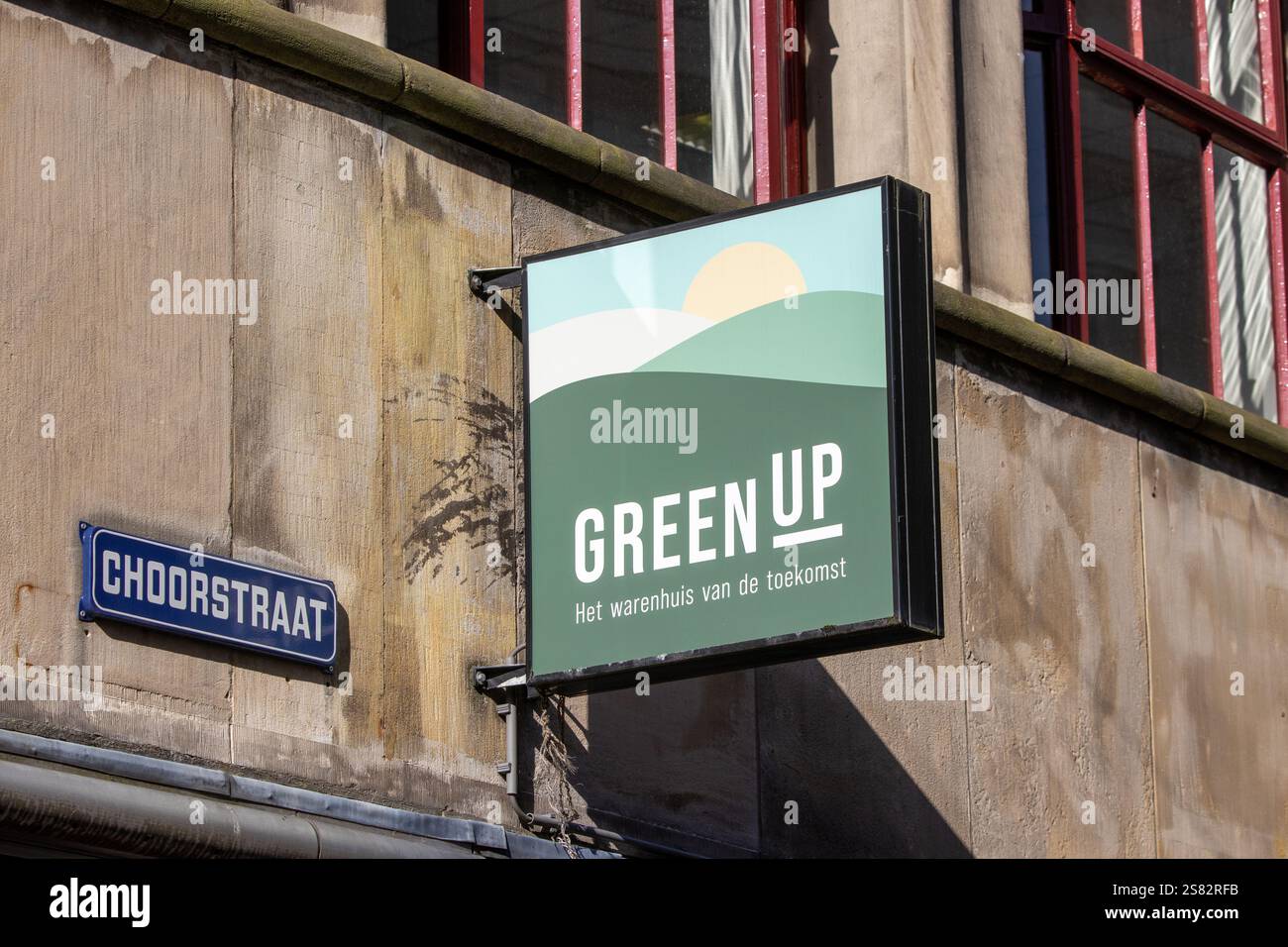 Get Up sign. Green UP: the largest sustainable department store in the ...