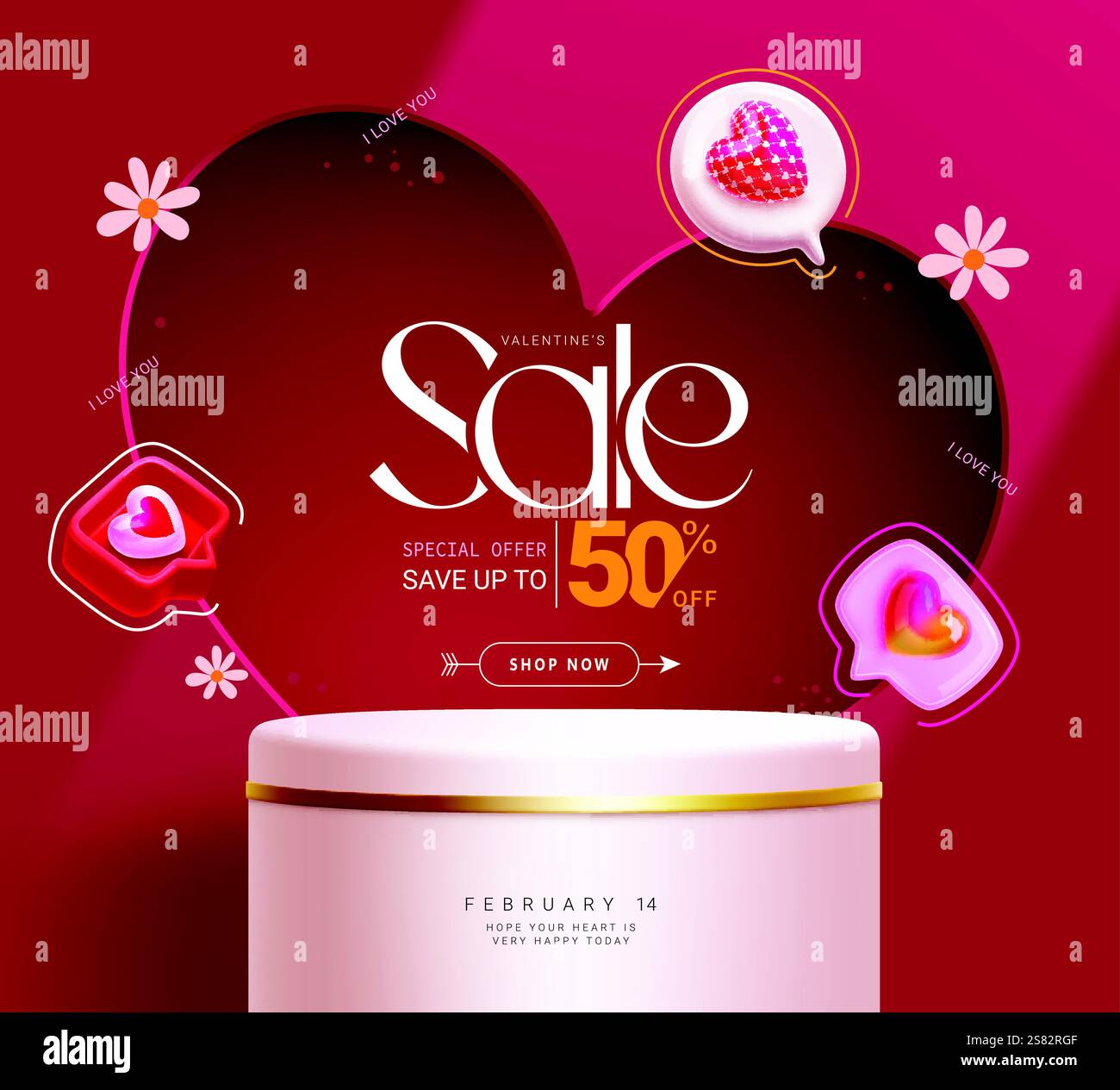 14% off red discount Stock Vector Images - Alamy