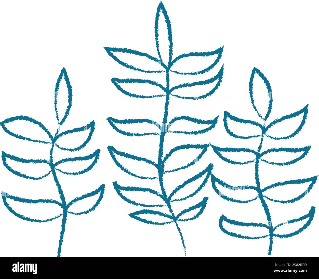 Aquatic Plant Silhouette Sketch Crayon Style Stock Vector Image & Art ...