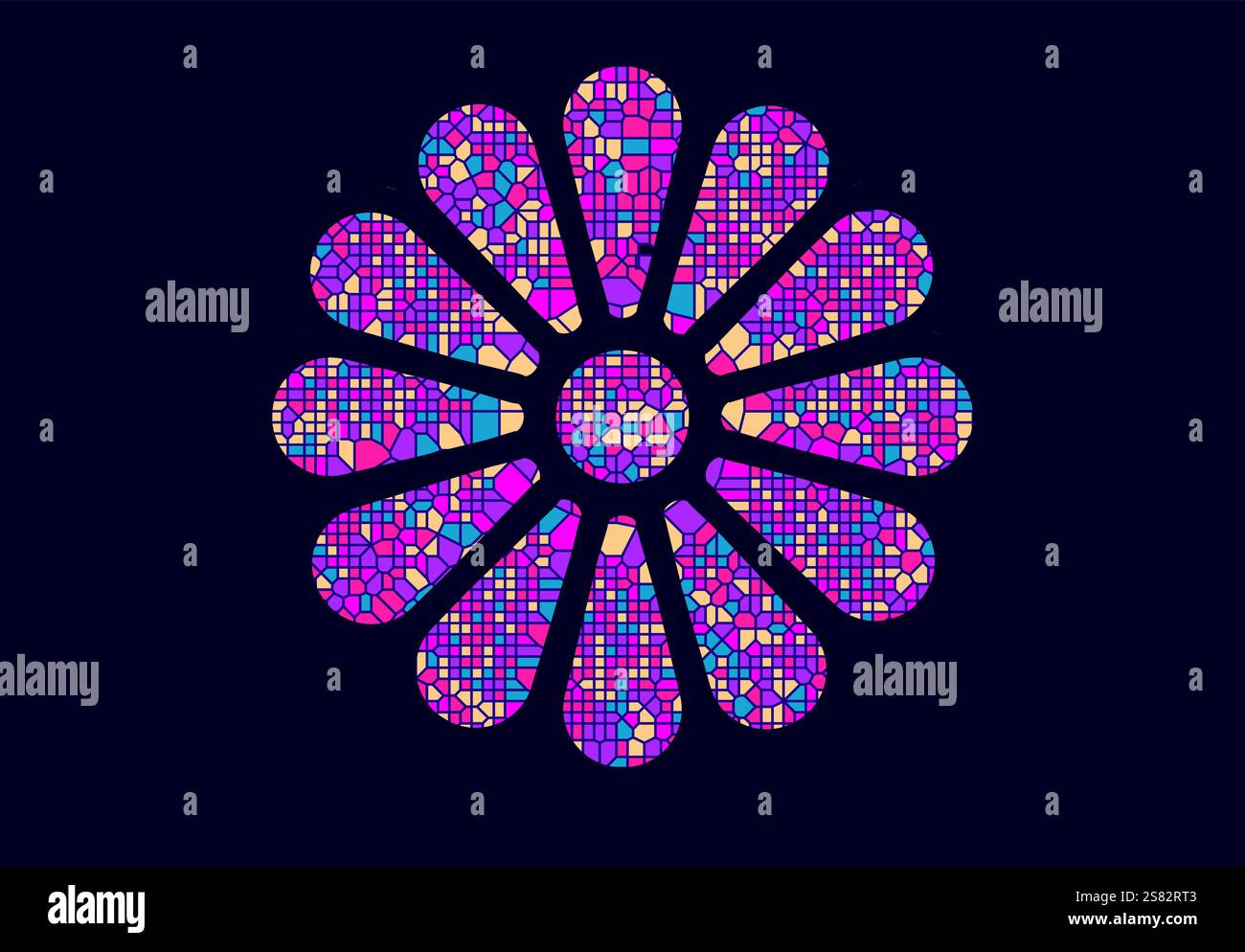 Stained glass rosette vector illustration Stock Vector Image & Art - Alamy