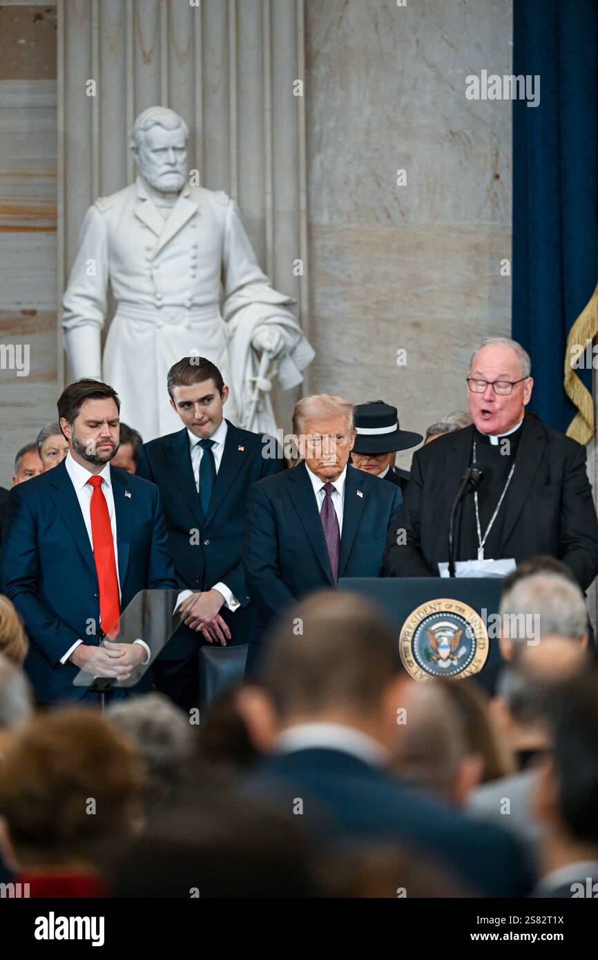 Vice President-elect JD Vance of Ohio, Barron Trump and President-elect ...