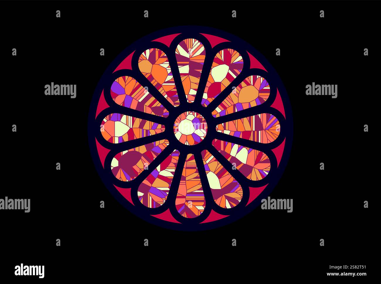 Stained glass rosette vector illustration Stock Vector Image & Art - Alamy