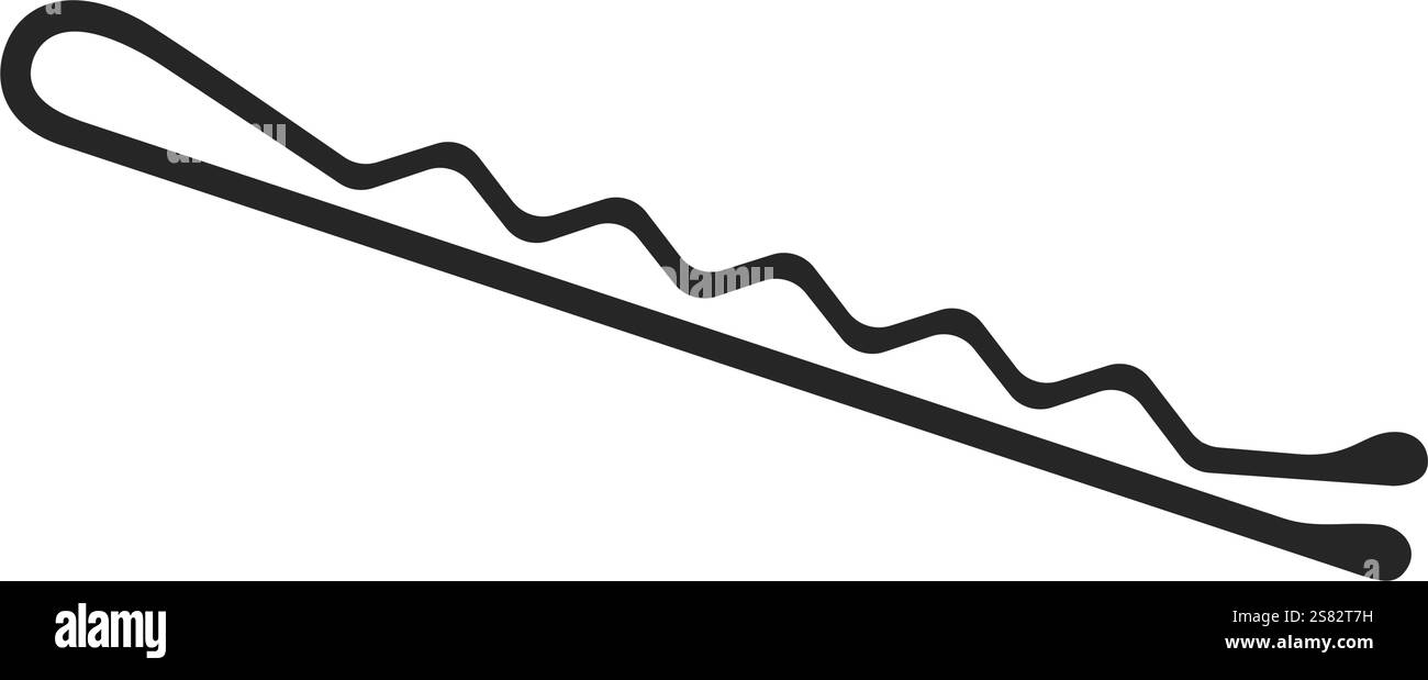 Side view of a bobby pin or hair pin used in female hairstyles in ...