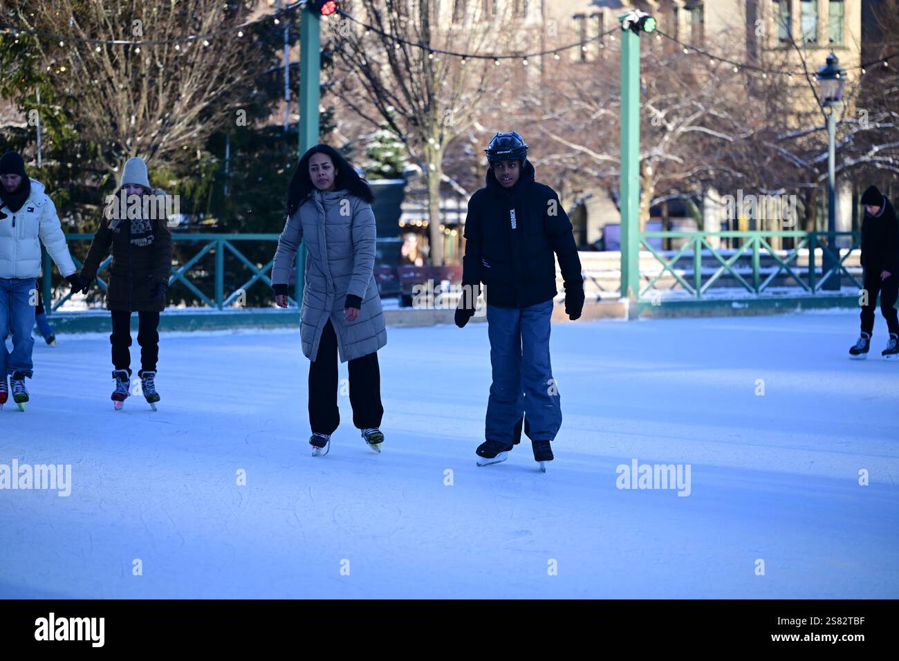 Stockholm, Uppland, Sweden. January 2 2025. Ice skating rink in The ...