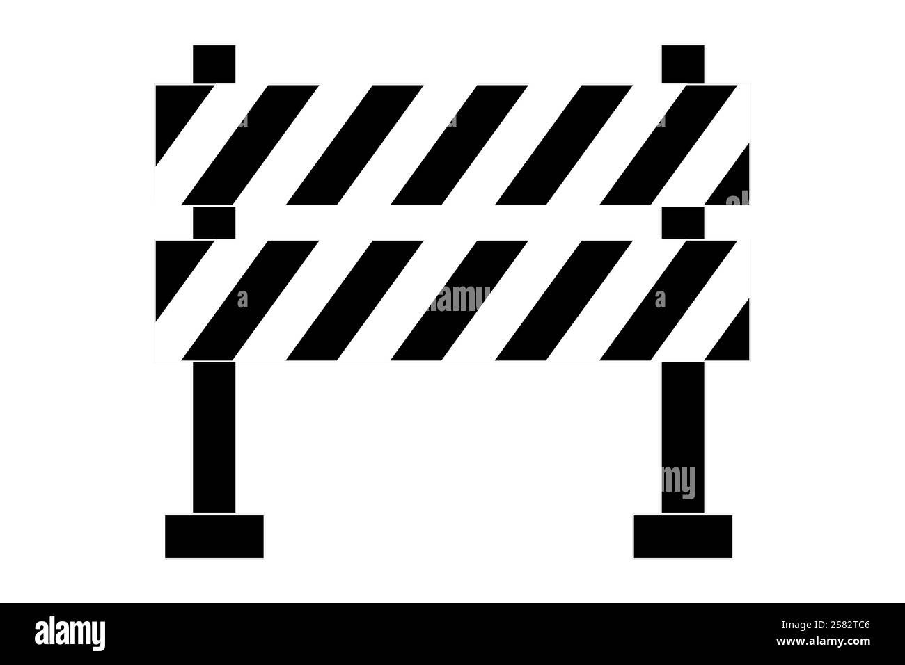 Hurdle roadblock sign, safety protectot icon, symbol. Boundary fence ...