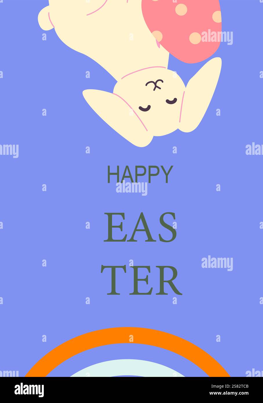 Easter bunny poster design for holiday celebration and decor Stock ...