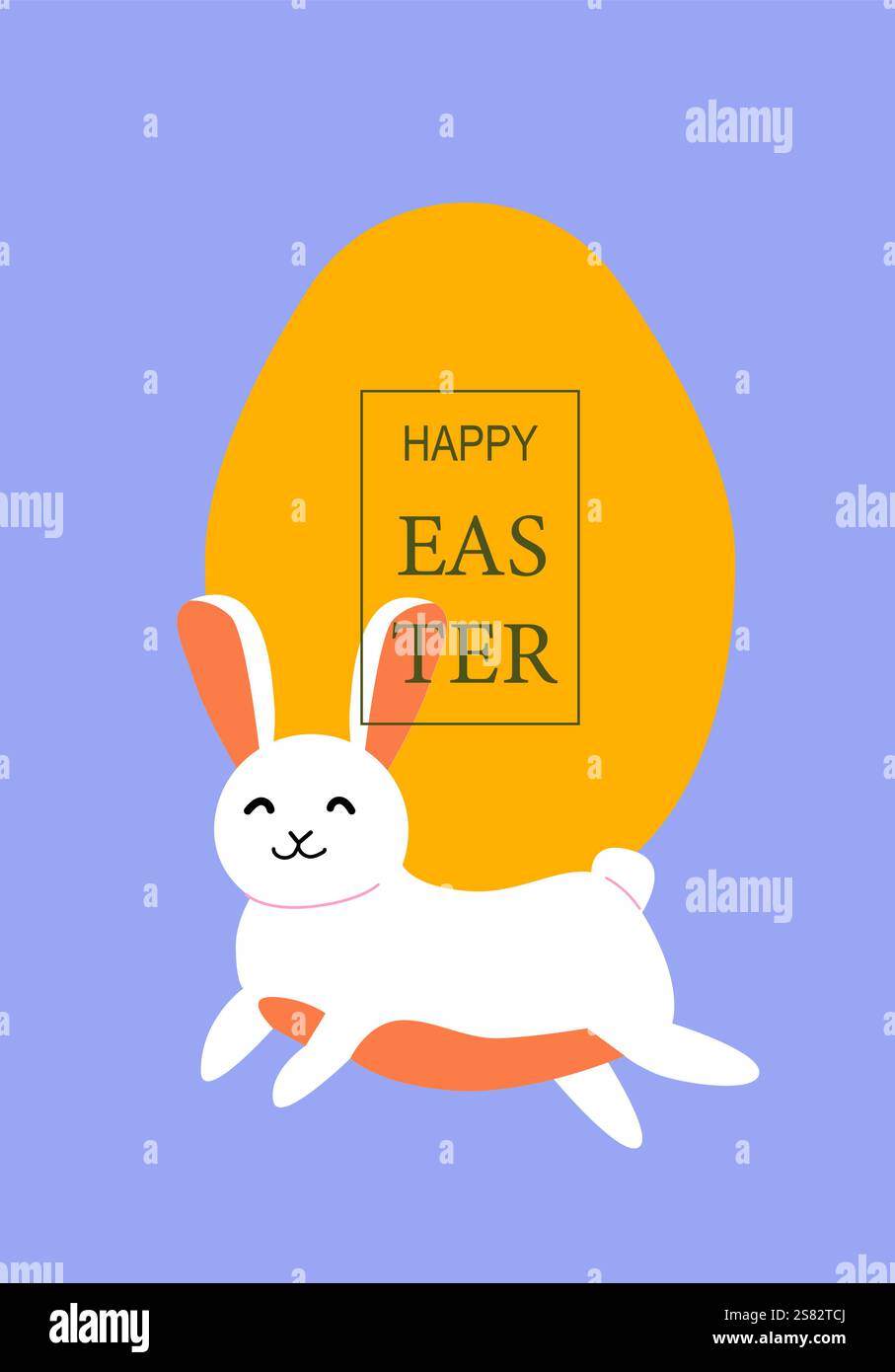 Easter celebration design with happy bunny and egg for festive posters ...