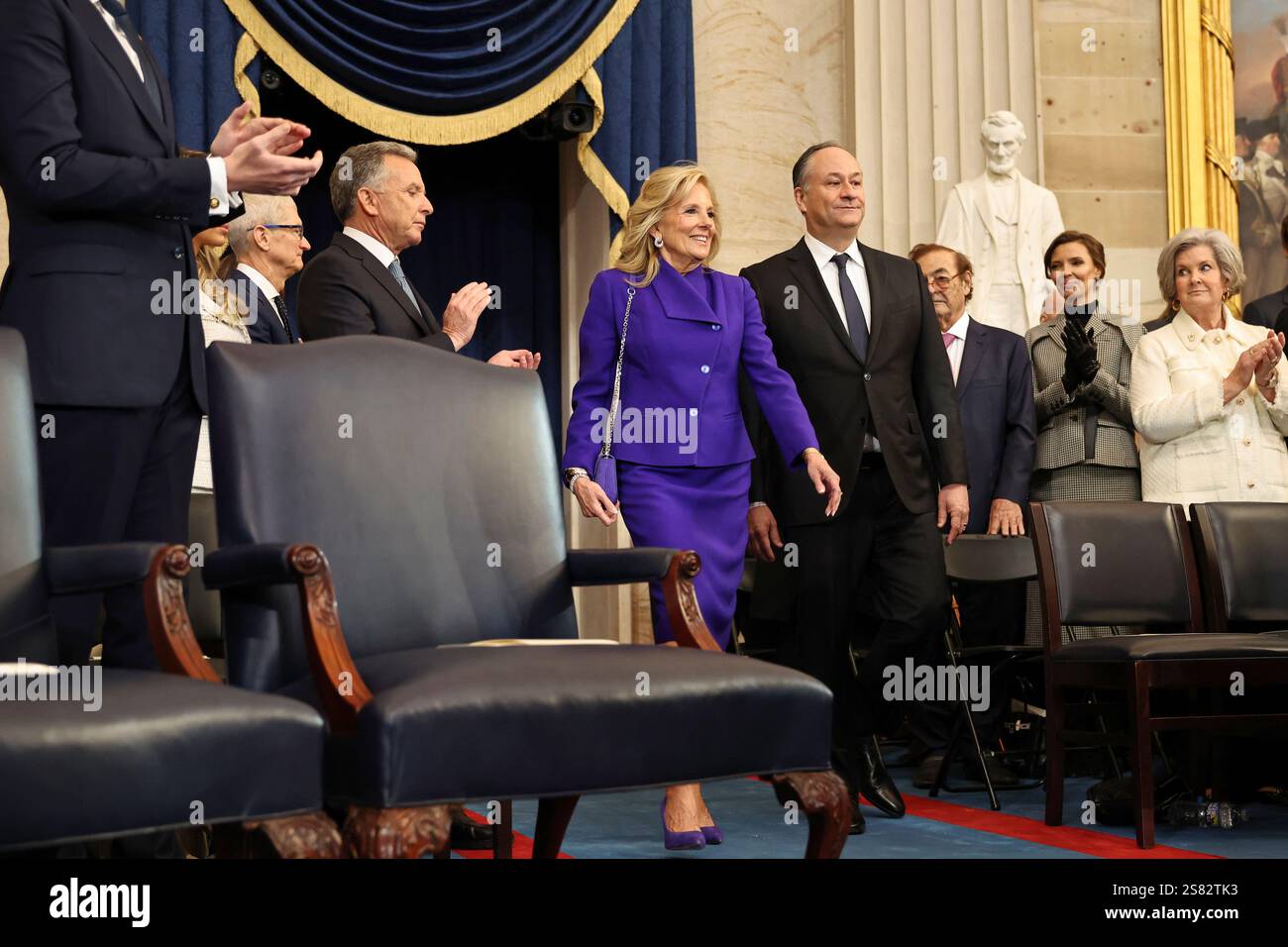 First lady Jill Biden and second gentleman Doug Emhoff arrive to the ...