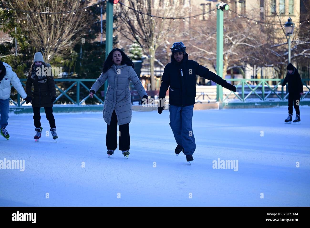 Stockholm, Uppland, Sweden. January 2 2025. Ice skating rink in The ...