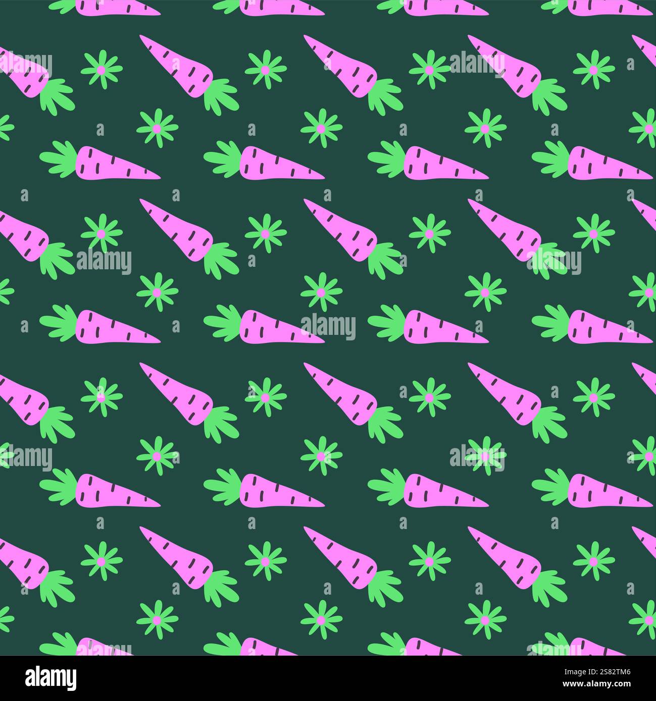 Vibrant easter carrot and floral pattern for holiday design Stock ...