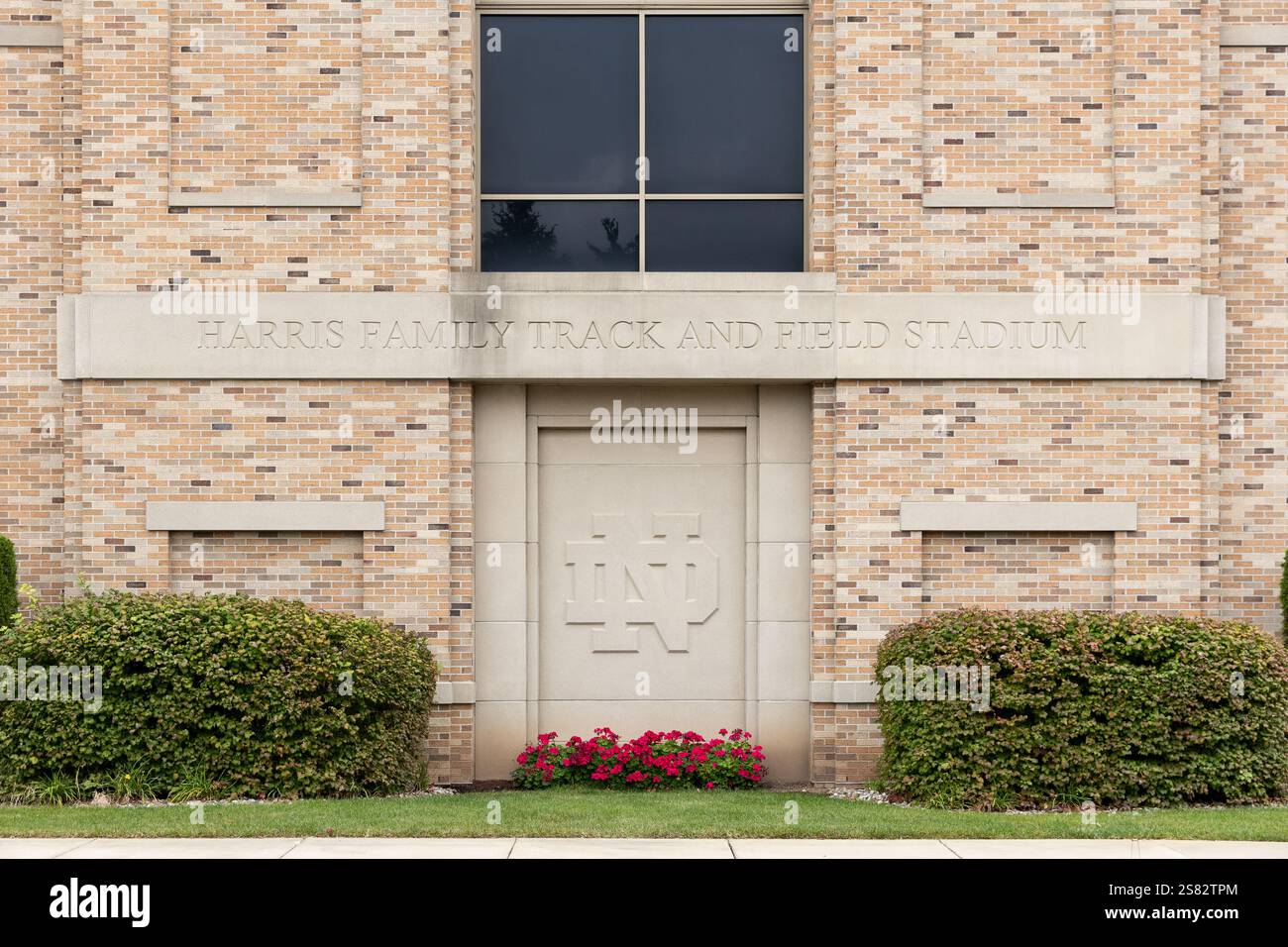 The University of Notre Dame Harris Family Track and Field entrance ...