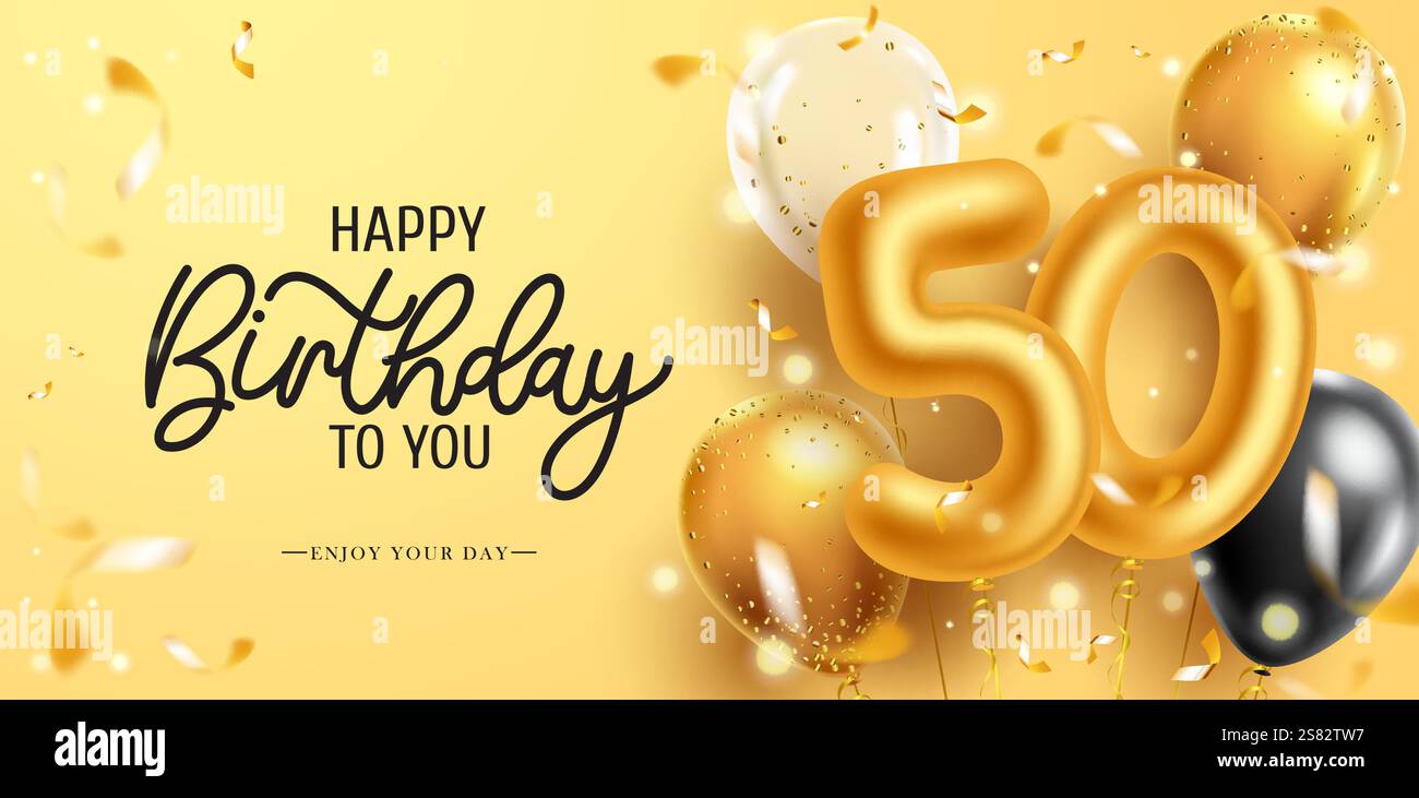 Birthday greeting theme vector design. Happy birthday text with elegant ...