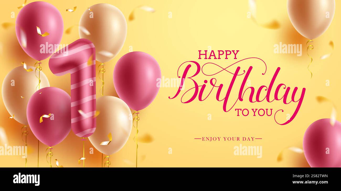 Birthday greeting vector background design. Happy birthday greeting ...