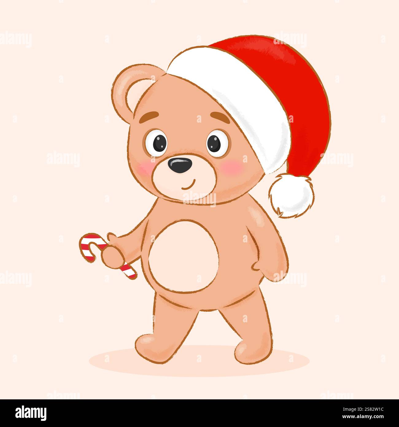 Baby santa candy cane Stock Vector Images - Alamy