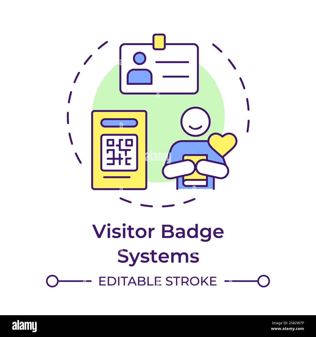 Visitor badge systems multi color concept icon Stock Vector Image & Art ...
