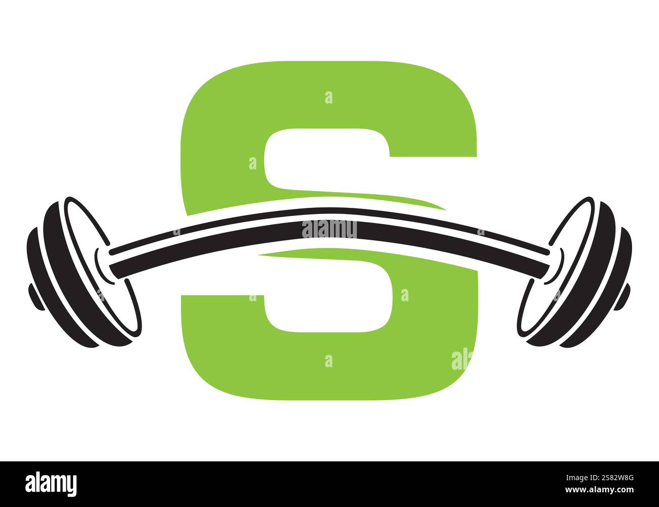 Initial Letter S Gym Logo Design Concept With Straight and Curved ...
