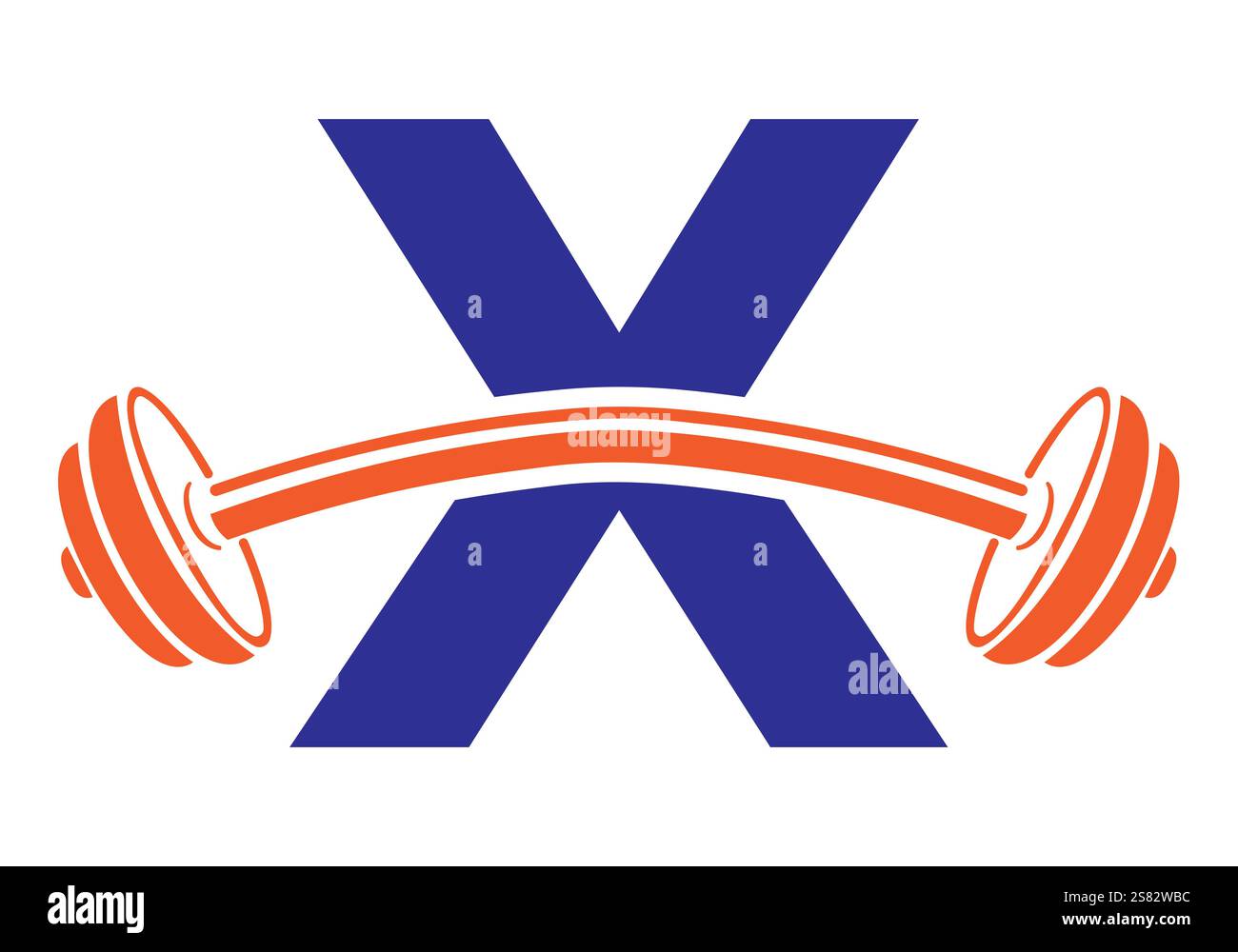 Initial Letter X Gym Logo Design Concept With Straight and Curved ...