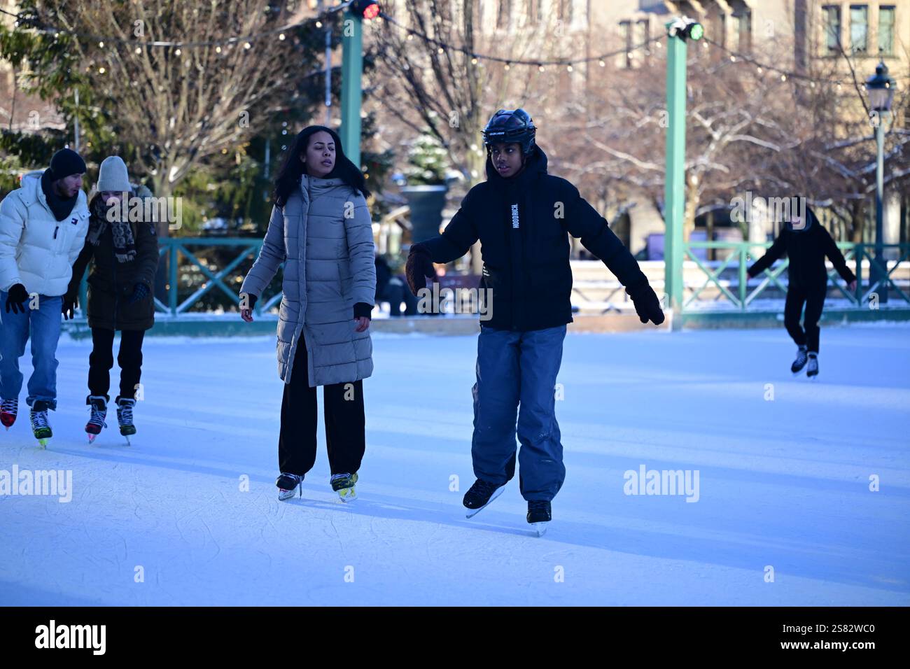 Stockholm, Uppland, Sweden. January 2 2025. Ice skating rink in The ...