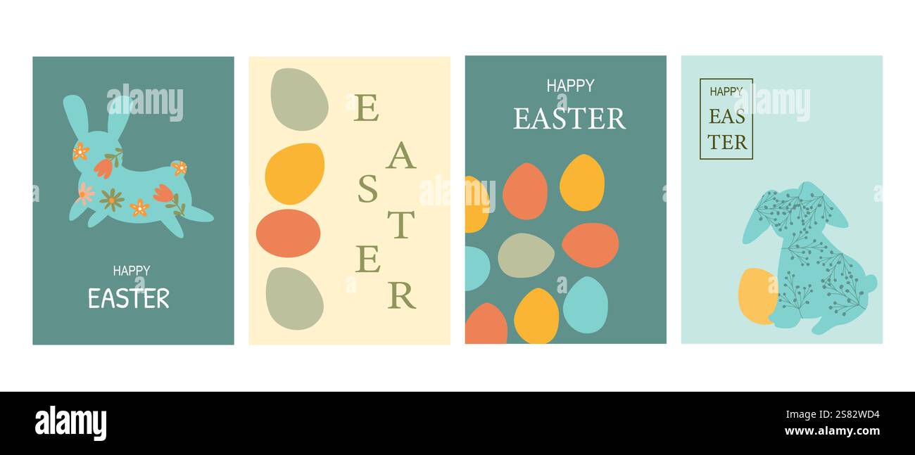 Happy easter cards illustration Stock Vector Images - Alamy
