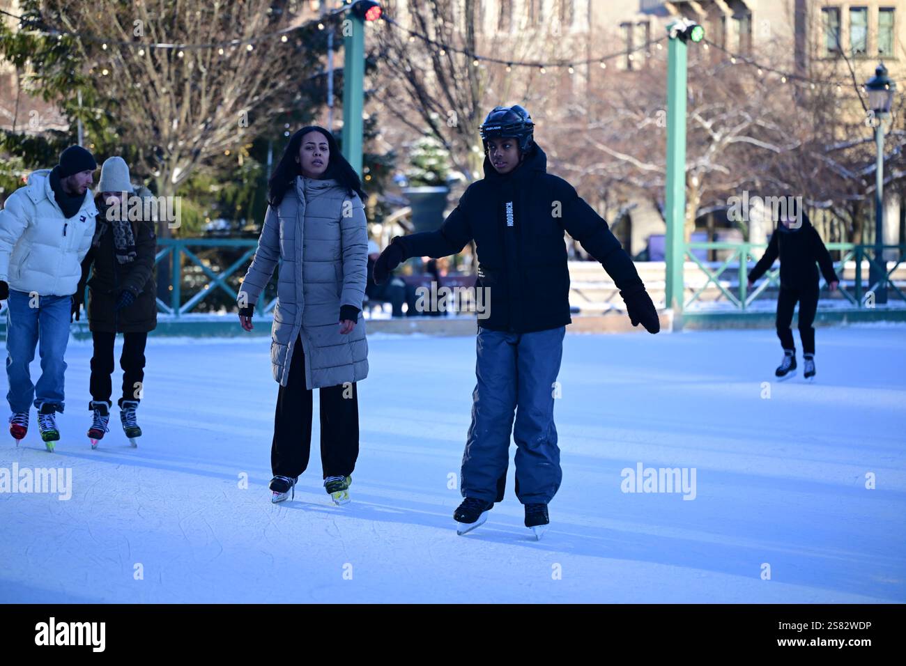 Stockholm, Uppland, Sweden. January 2 2025. Ice skating rink in The ...