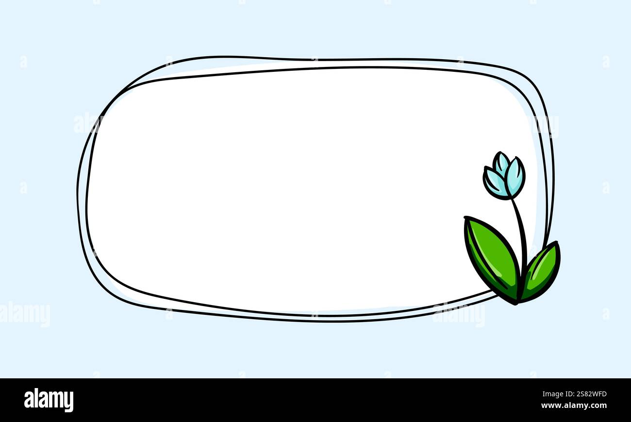 Vector card template design with blue primrose, snowdrop. Editable ...